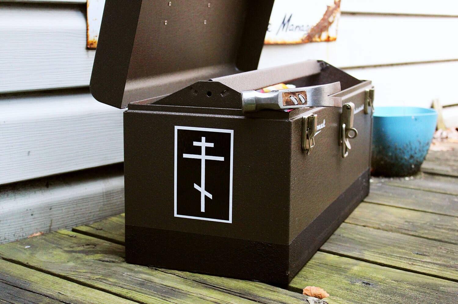 White Cross Stickers - 5 Pack! - Black and White Orthodox Cross Vinyl ...