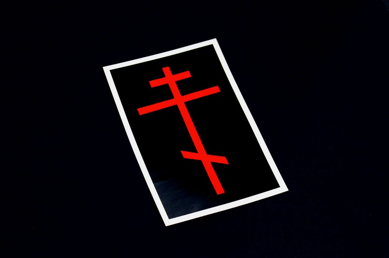 Orthodox Cross Sticker Pack: Two Vinyl Cross Decals - Red and White - Etsy