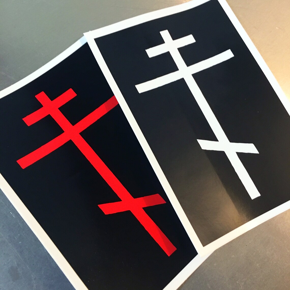 Orthodox Cross Sticker Pack: Two Vinyl Cross Decals - Red and White - Etsy