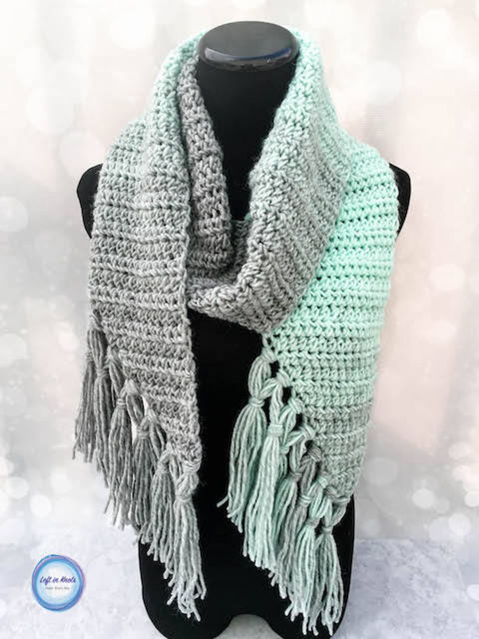 Mint-cicle Crochet Modern Scarf PDF Pattern Printable | Etsy