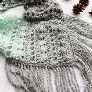 Mint Twist Crochet Scarf Pattern PDF Printable Download Bandana Scarf ...