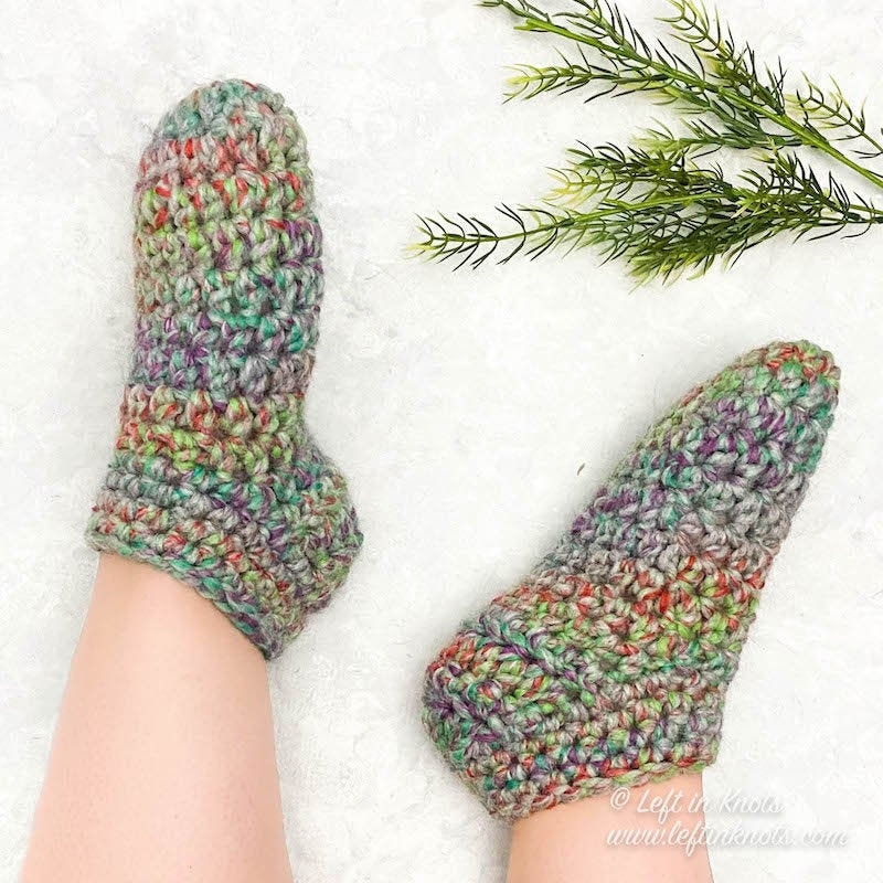 Stay Home Chunky Slipper Socks Crochet Pattern PDF Printable - Etsy