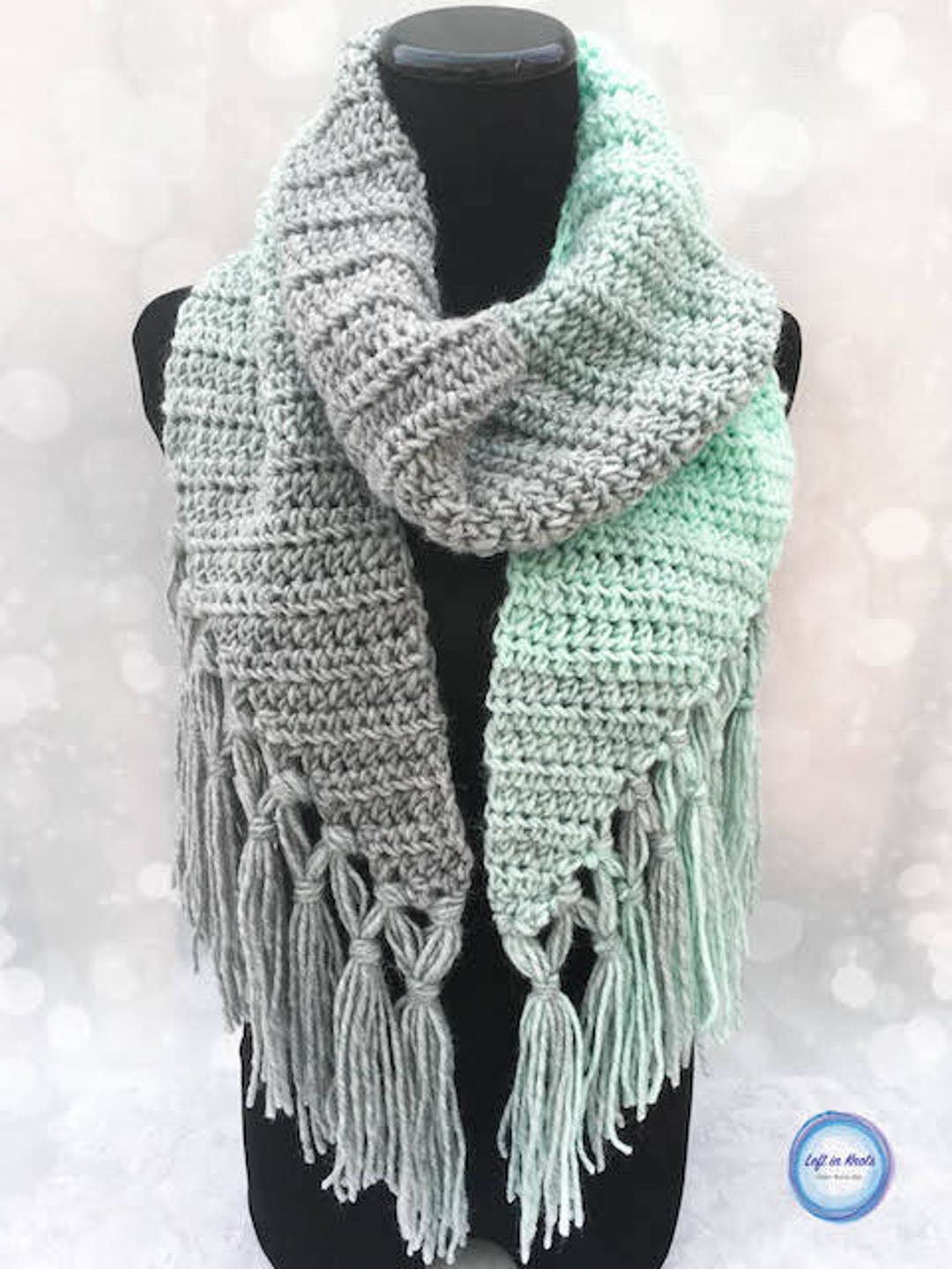 Mint-cicle Crochet Modern Scarf PDF Pattern Printable - Etsy