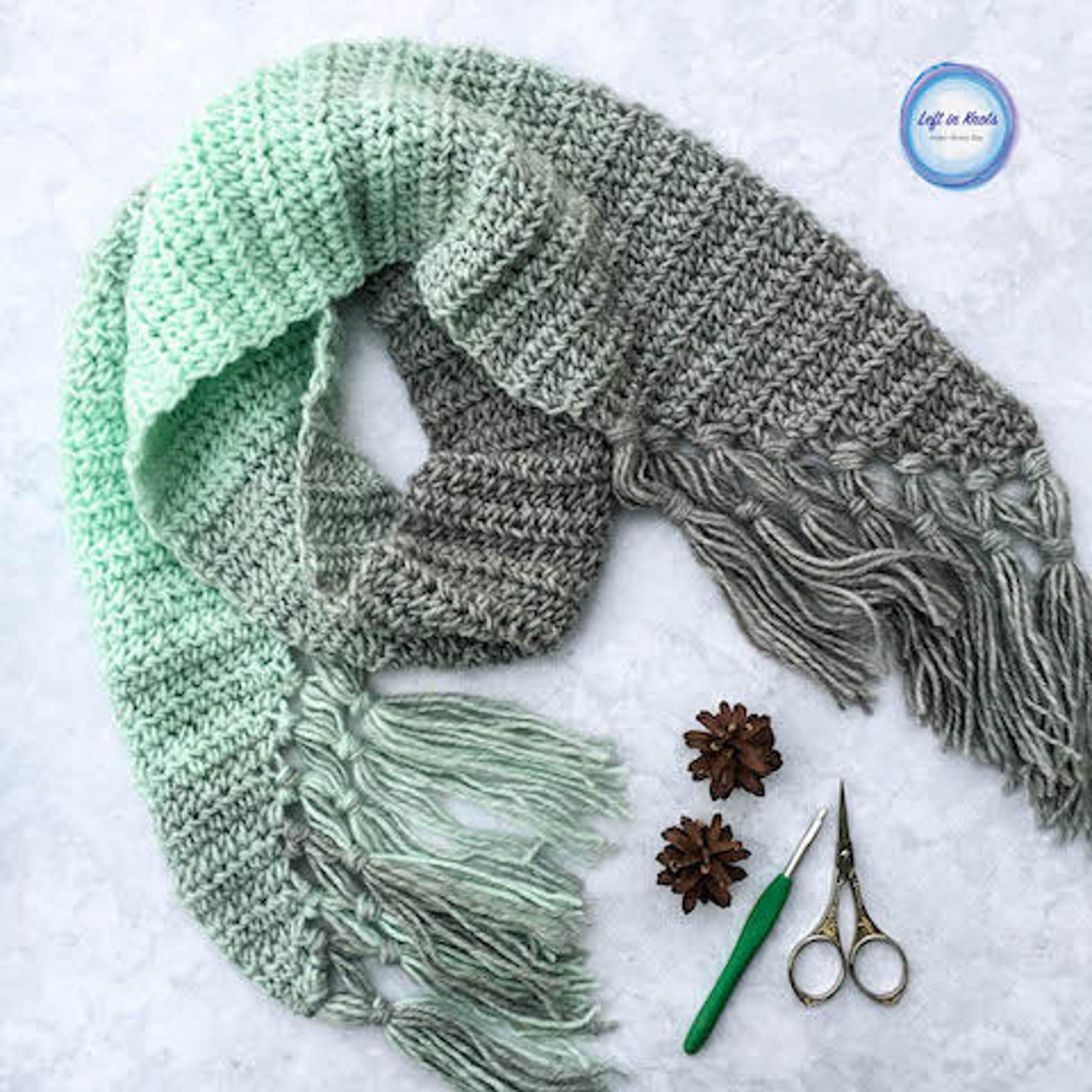 Mint-cicle Crochet Modern Scarf PDF Pattern Printable - Etsy