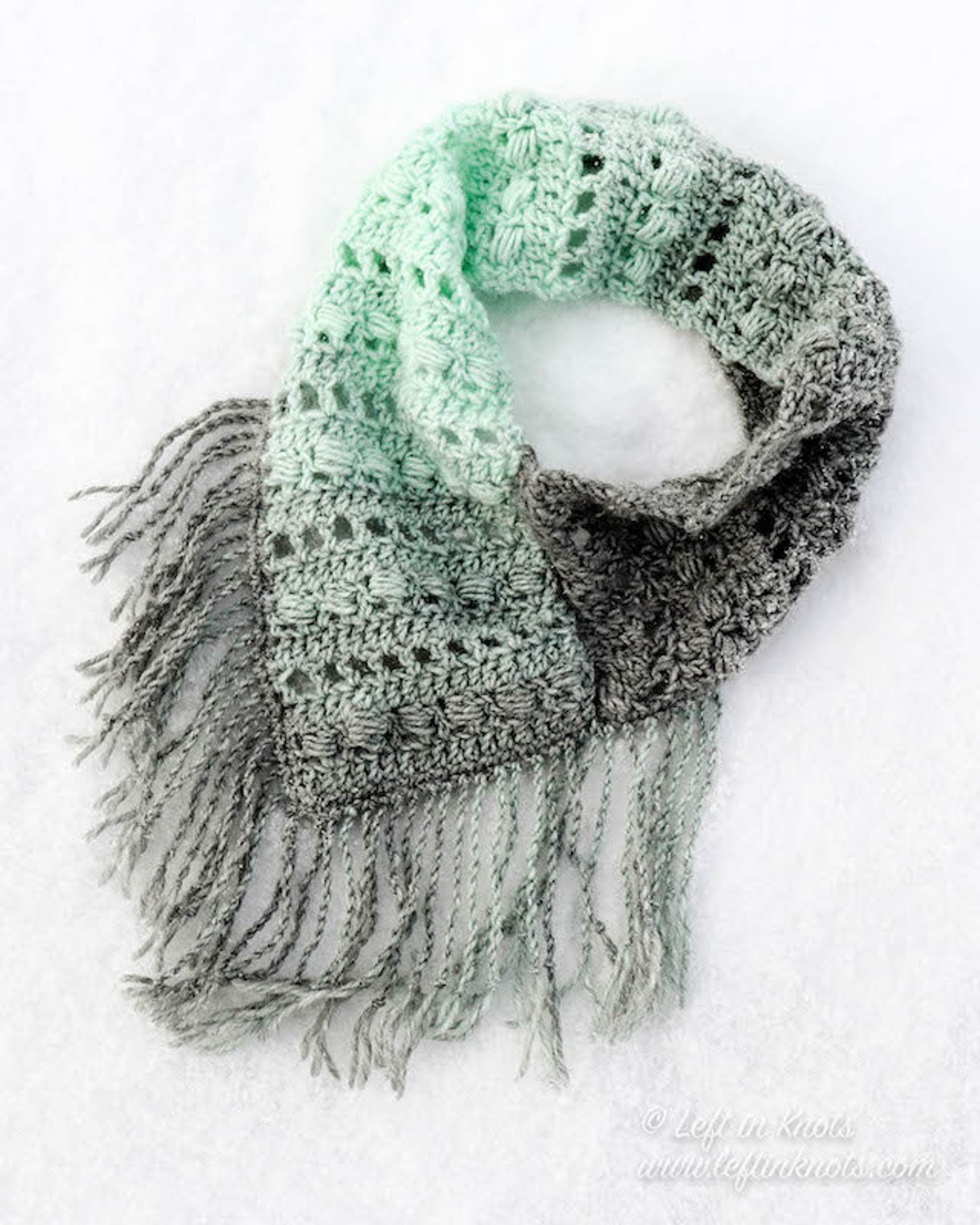 Mint Twist Crochet Scarf Pattern PDF Printable Download Bandana Scarf ...