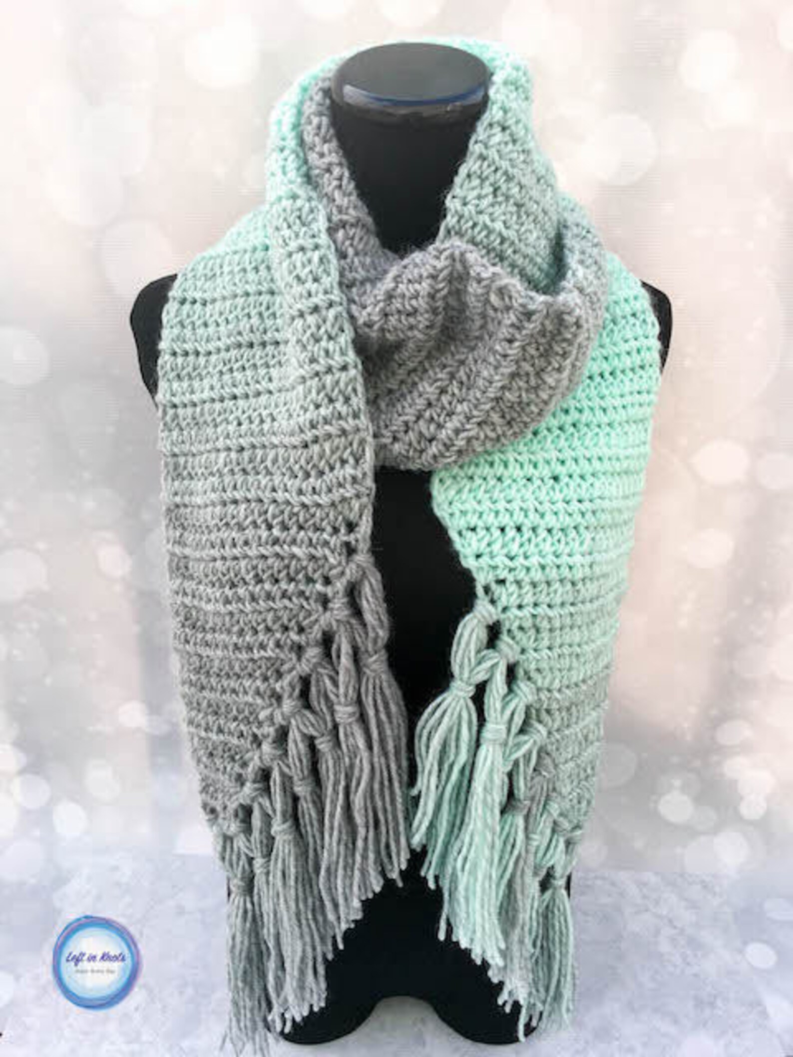 Mint-cicle Crochet Modern Scarf PDF Pattern Printable | Etsy