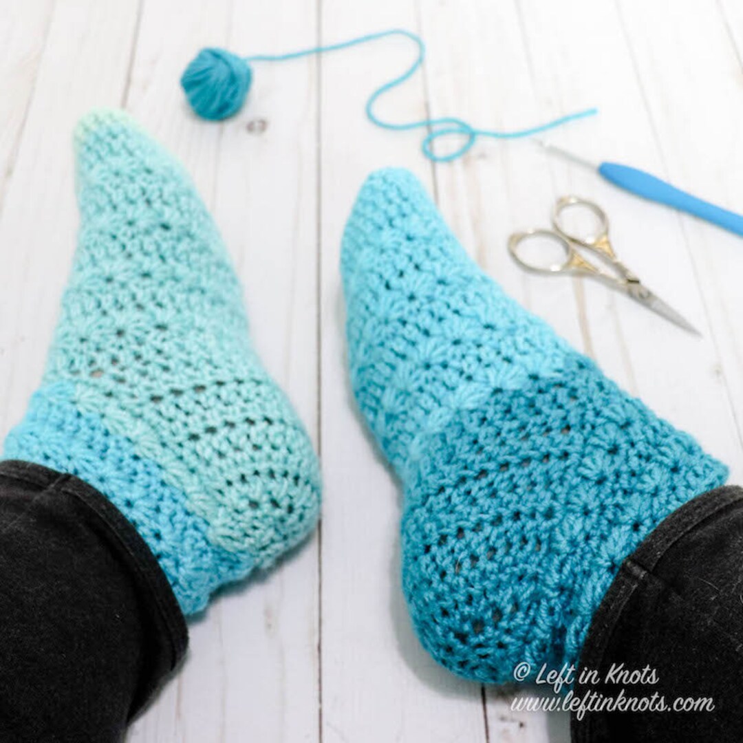 Snow Drops Slipper Socks Crochet Pattern Printable Using the Star ...