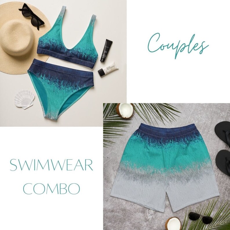 Matching Swimsuit Couples Set Tropical Beach Swim Wear | Etsy