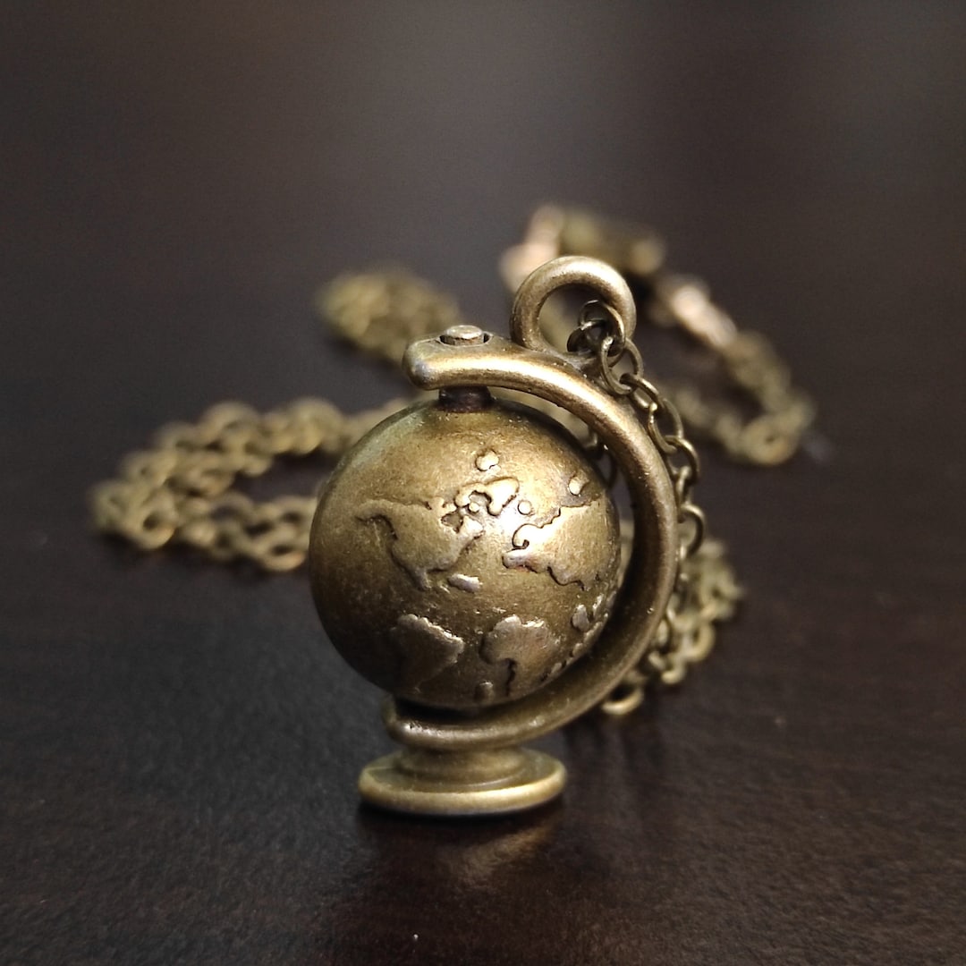 Minimalist Spinning Earth Fidget Necklace for Men Stress Anxiety Relief ...