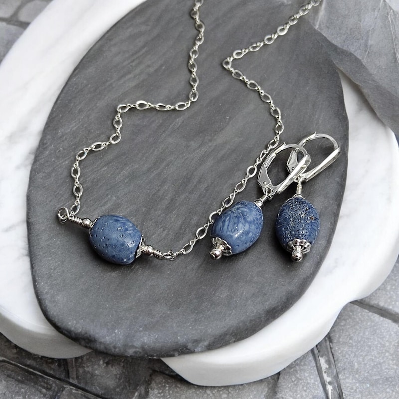 Blue Coral Jewelry - Etsy