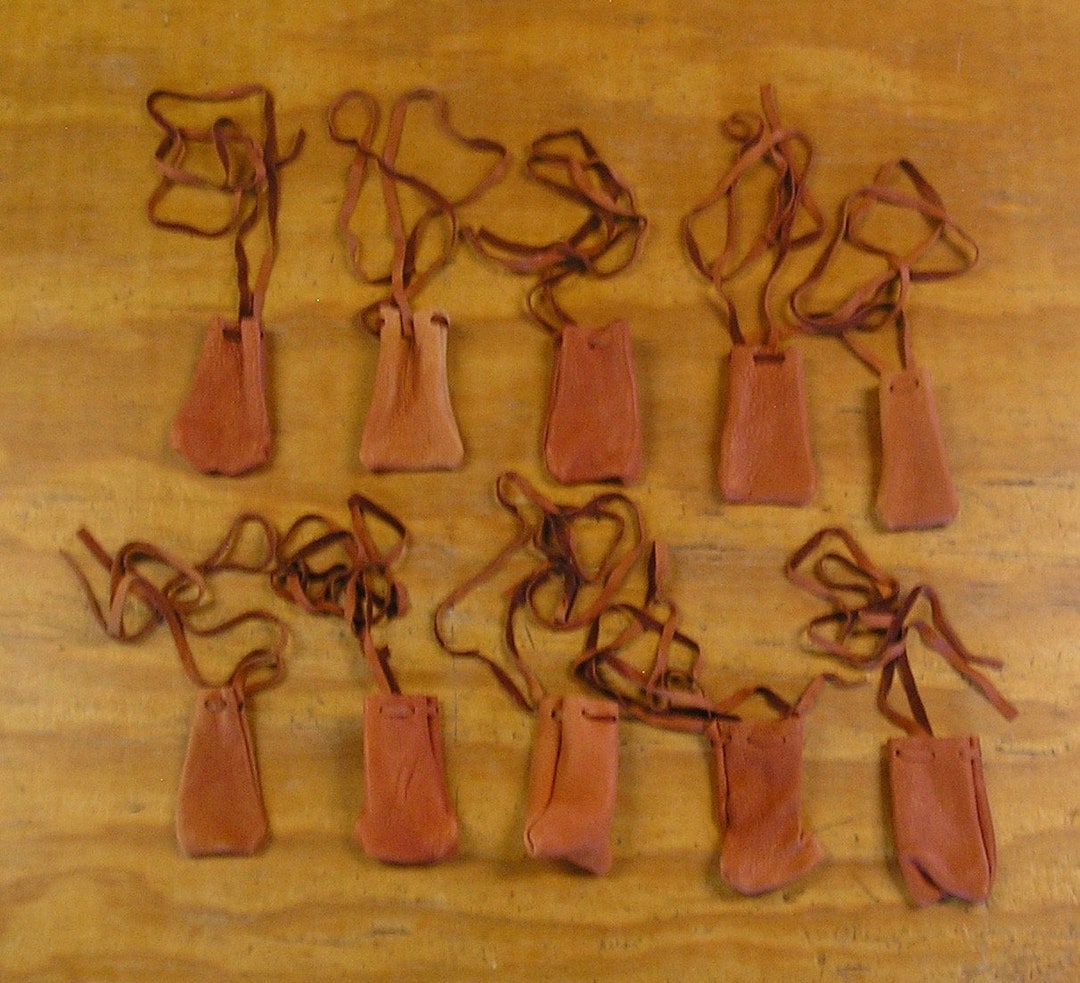 10 Rust Color Deer Leather Medicine Bags - Etsy