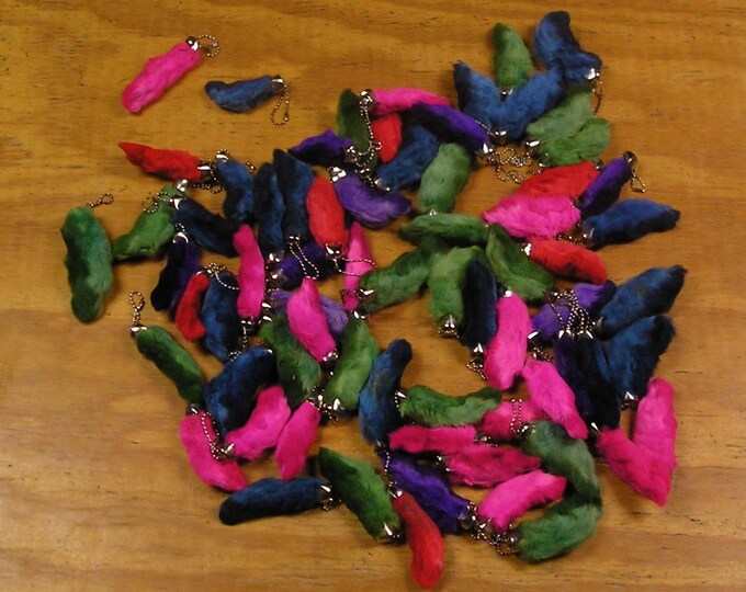 70 Colored Rabbit Feet With Chain - Etsy