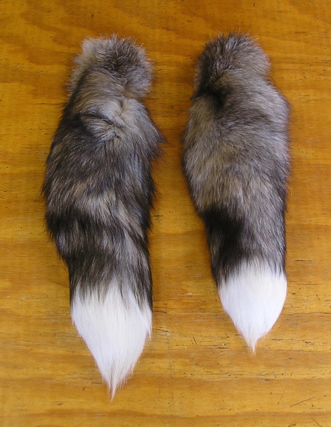 2 Huge Indigo Fox Tails - Etsy