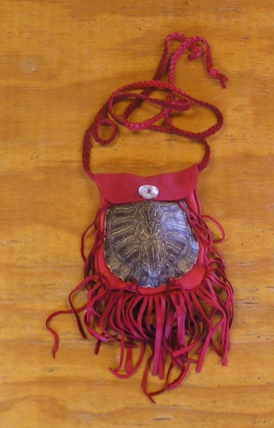 5 Red Ear Slider Turtle Shell & Red Color Deer Leather Bag - Etsy
