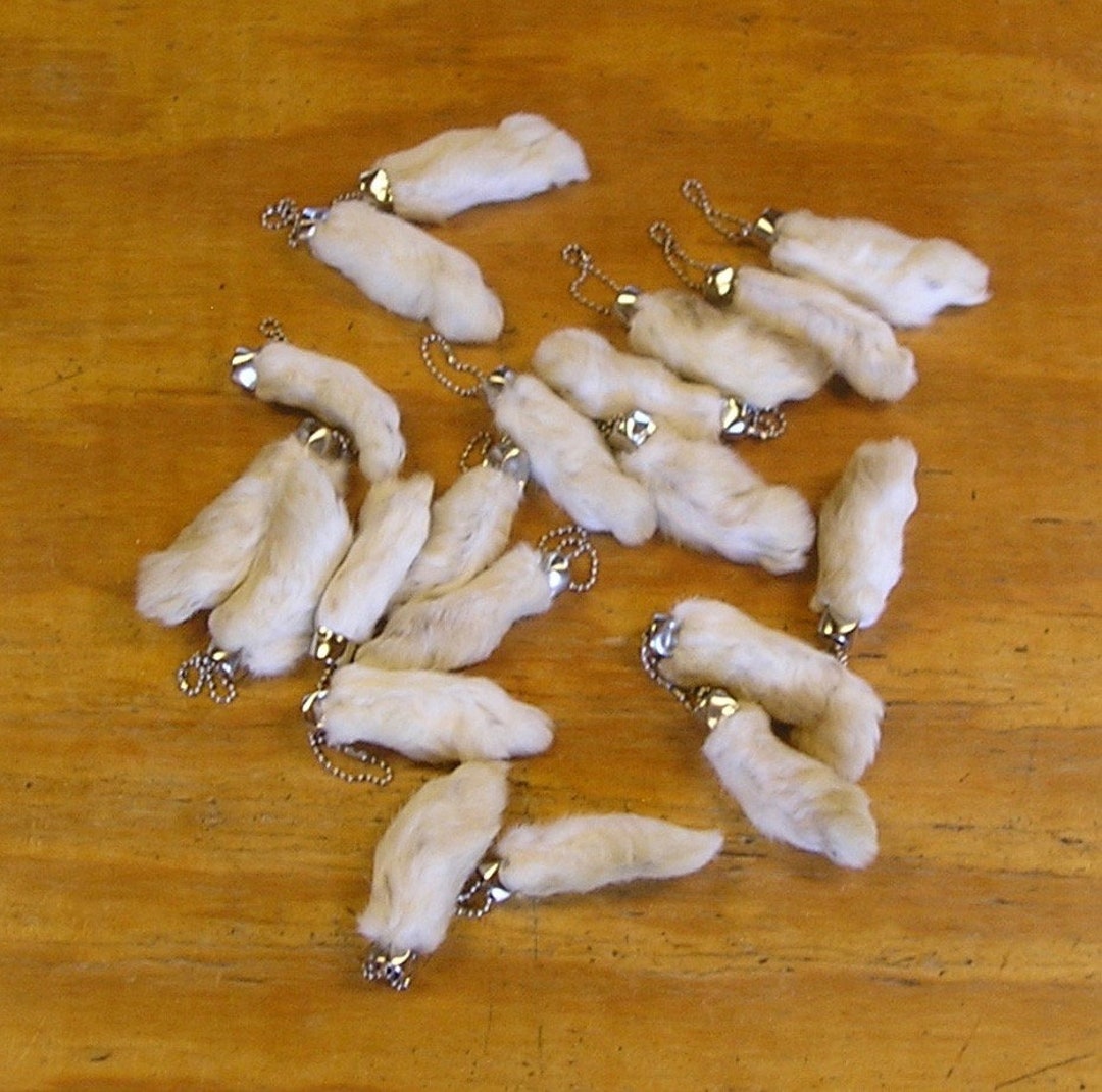 20 Natural Rabbit Feet With Chain - Etsy
