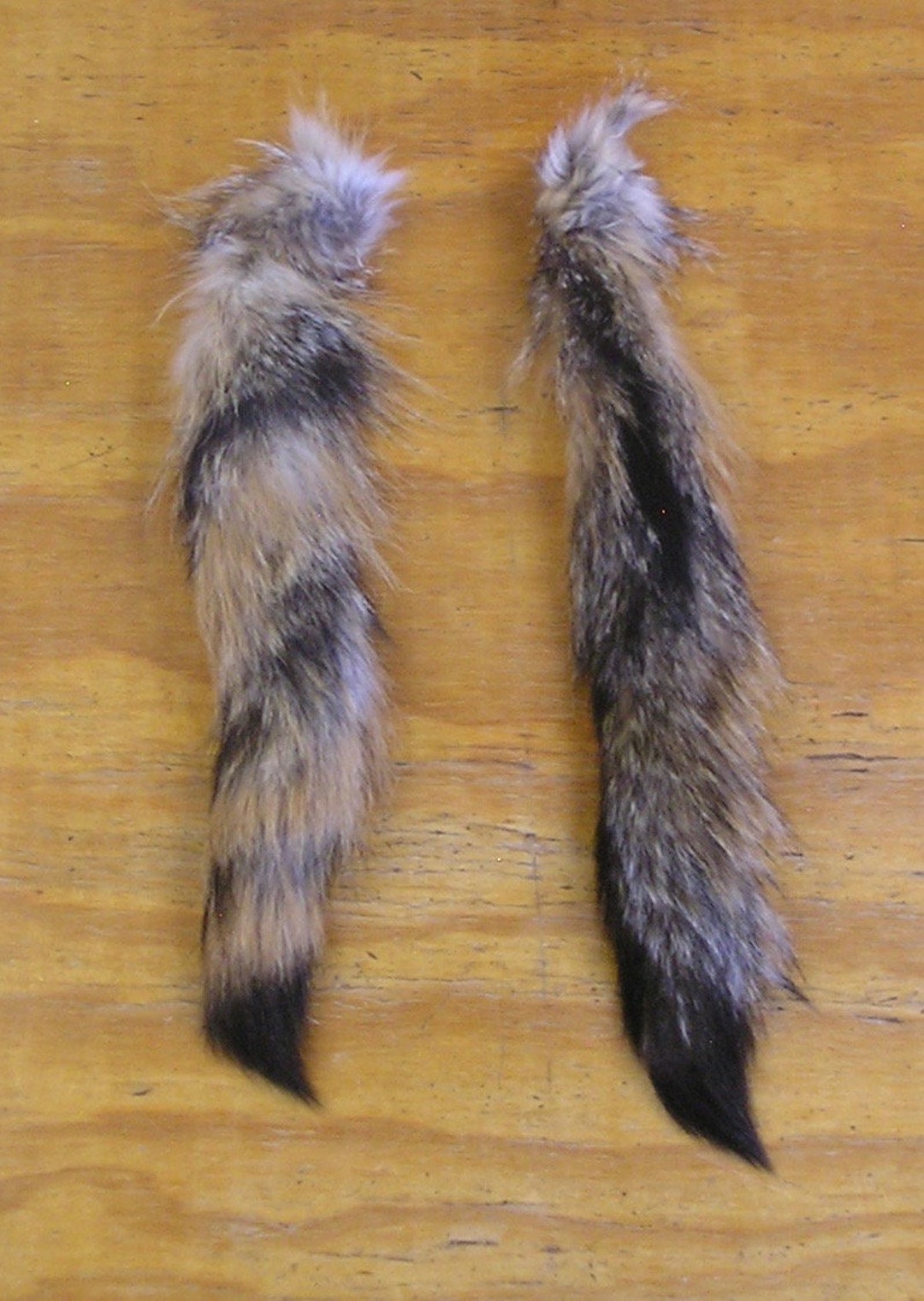 2 Grey Fox Tails - Etsy