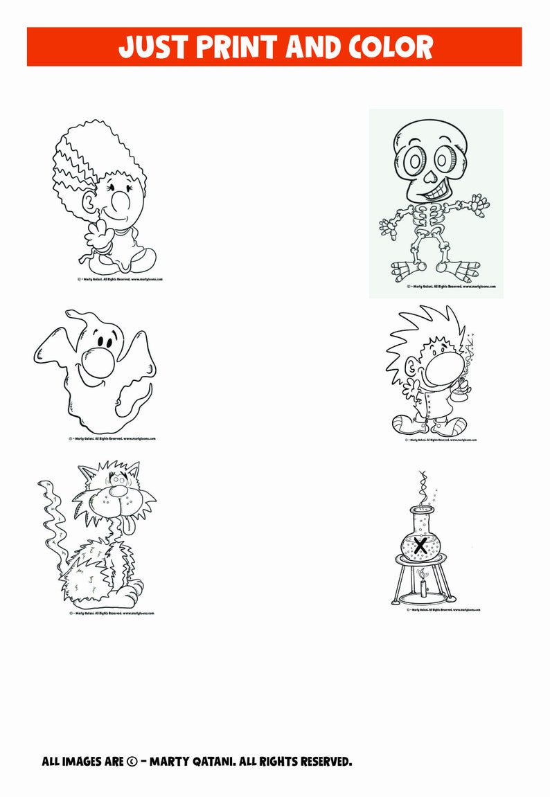 Halloween Printable Coloring Page,halloween Digital Coloring Page ...