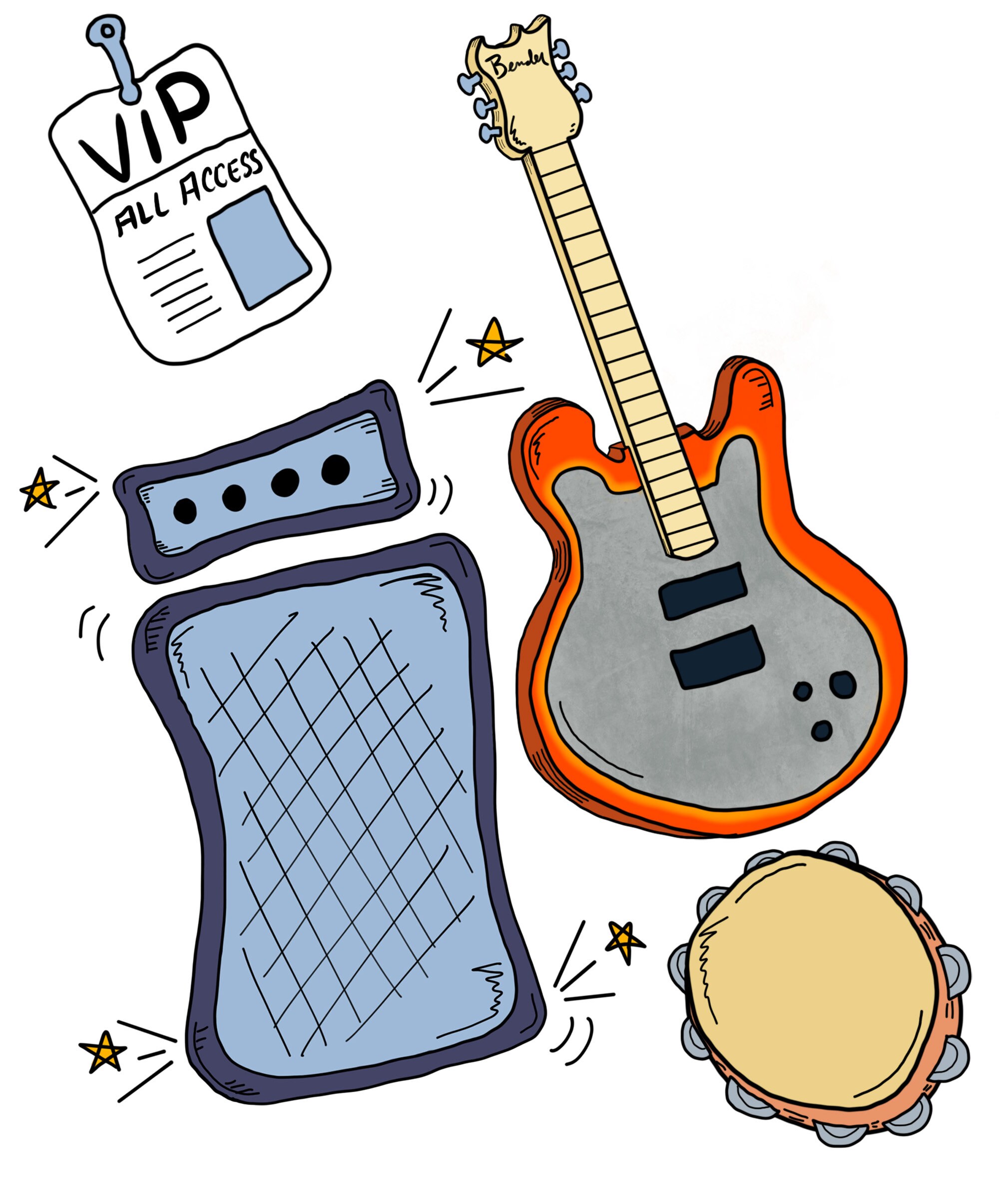 Cute Rock N Roll Music Digital Clip Art - Etsy