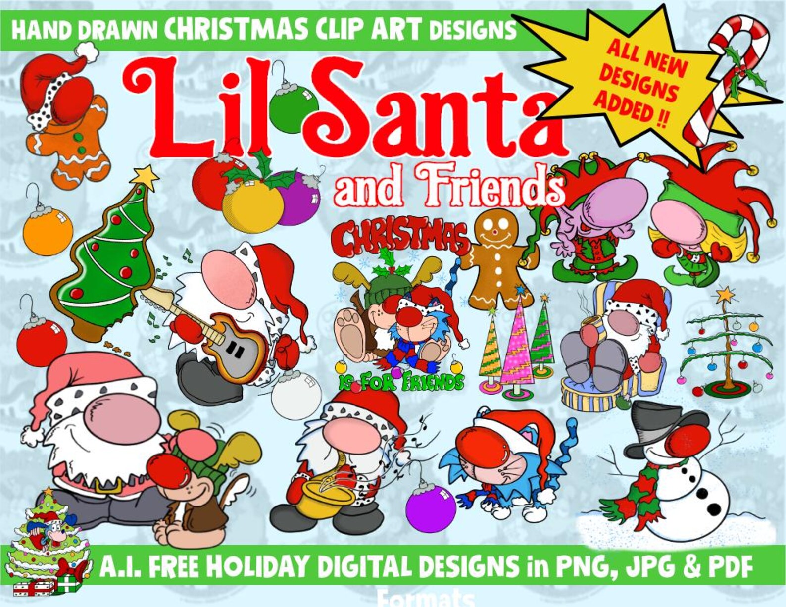 Christmas Character Clip Art Bundle - Etsy