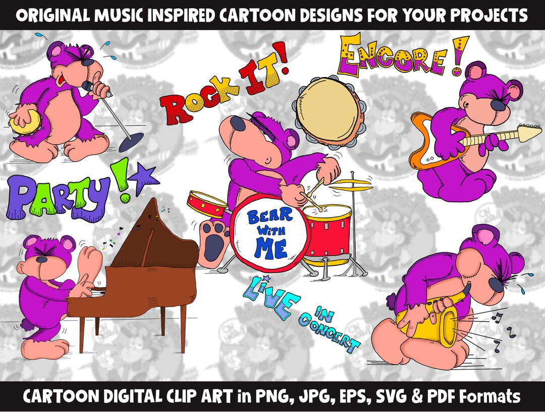 Cute Rock N Roll Music Digital Clip Art - Etsy