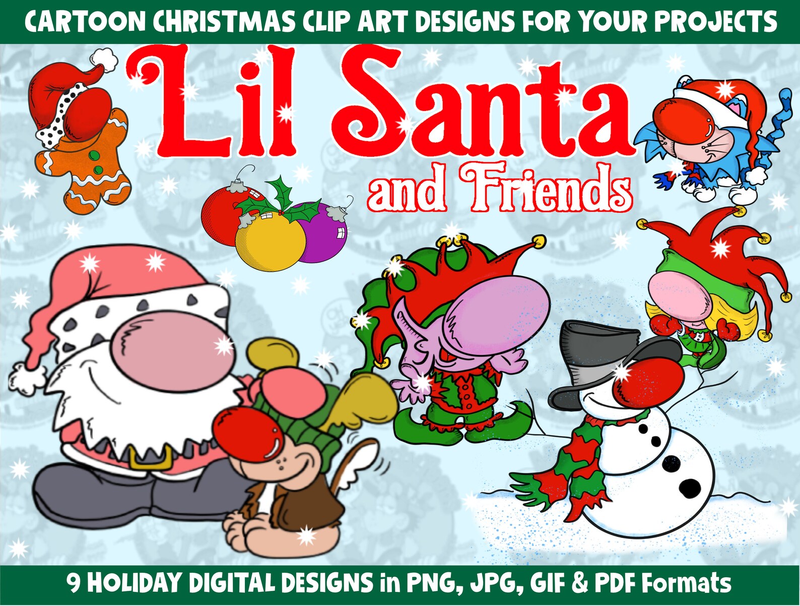 Christmas Character Clip Art Bundle - Etsy