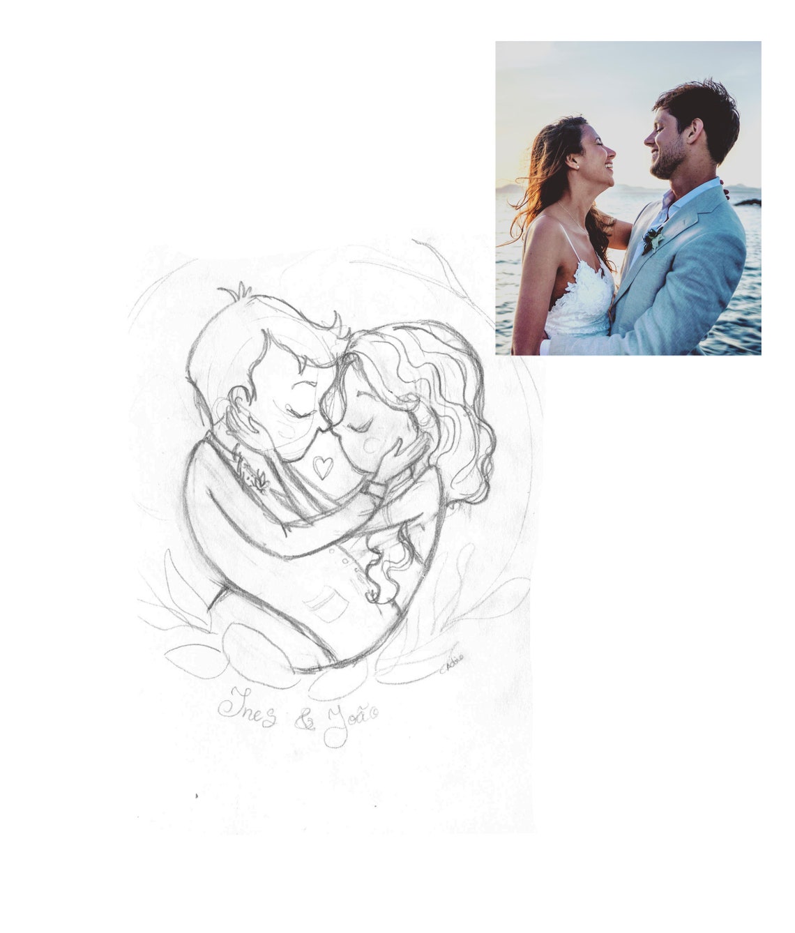 Couple Illustration. Couple Portrait. 2 People Custom Portrait - Etsy