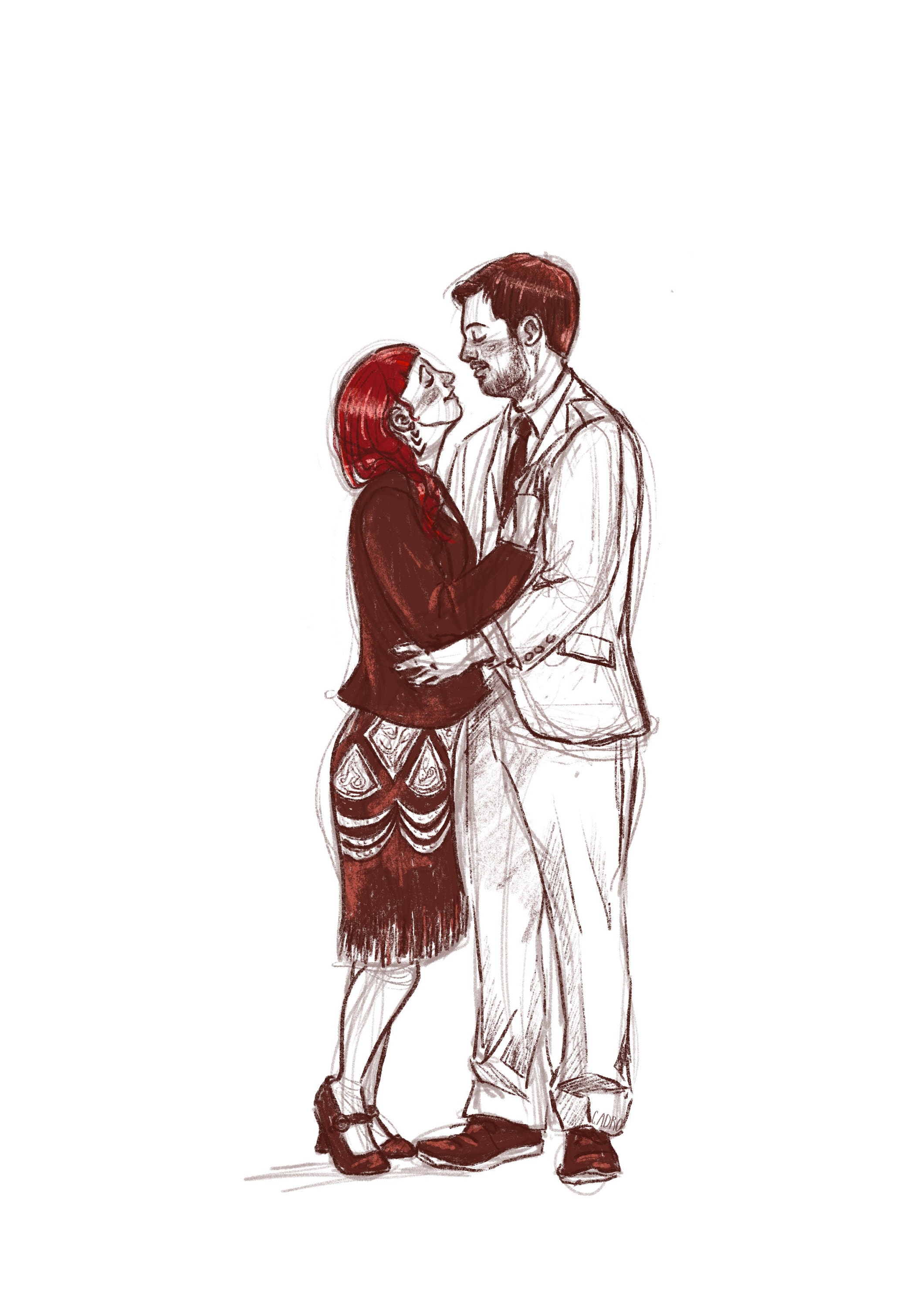 2 Person Rustic Drawing Portrait Cartoon ART Illustration - Etsy