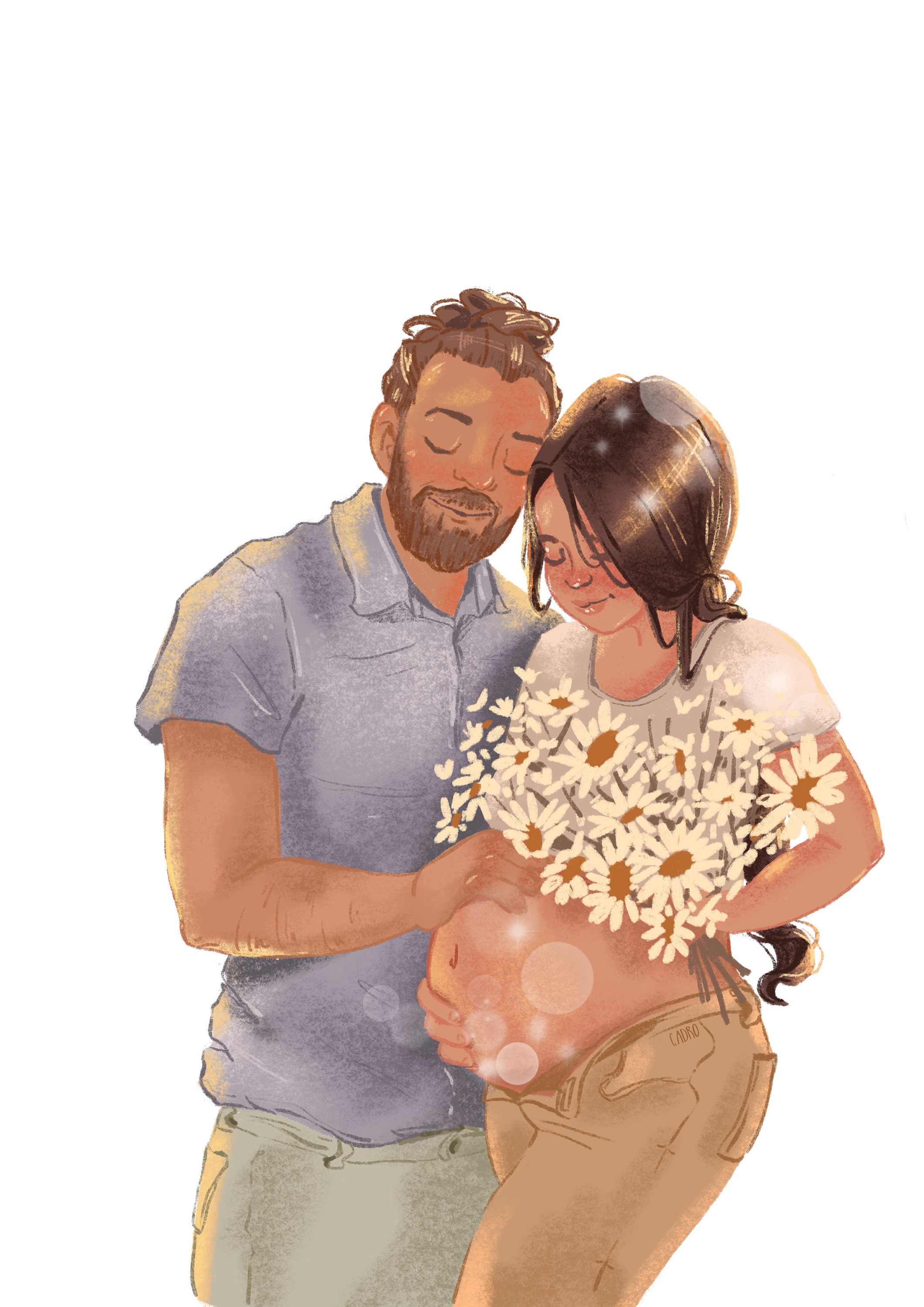 Couple Illustration. Couple Portrait. 2 People Custom Portrait - Etsy