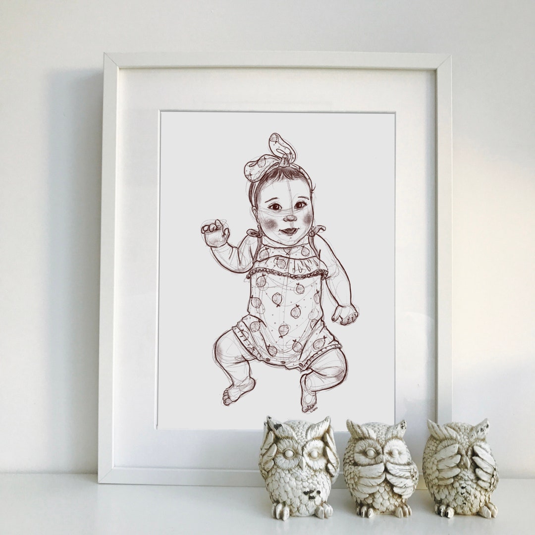 1 Person Single Rustic Drawing Portrait Cartoon ART - Etsy UK