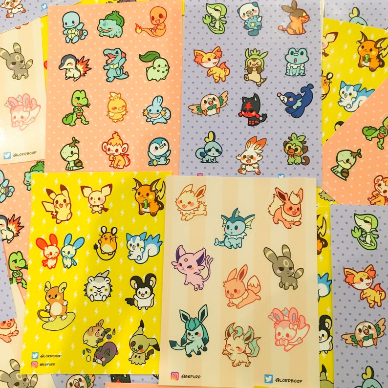 Pokemon Stickers - Etsy