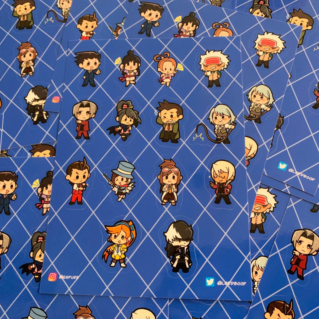 Ace Attorney Sticker Page - Etsy