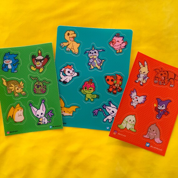 Digimon Sticker Pages - Etsy