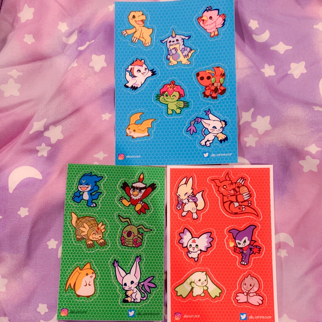 Digimon Sticker Pages - Etsy