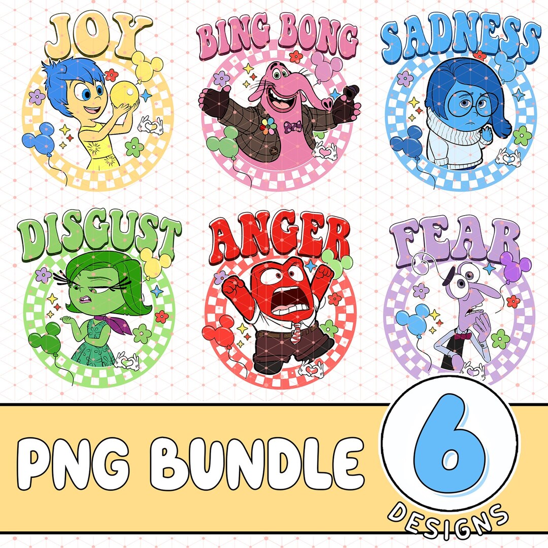 6 Design Png Bundle Inside Out Characters, Inside Out Png, Inside Out ...