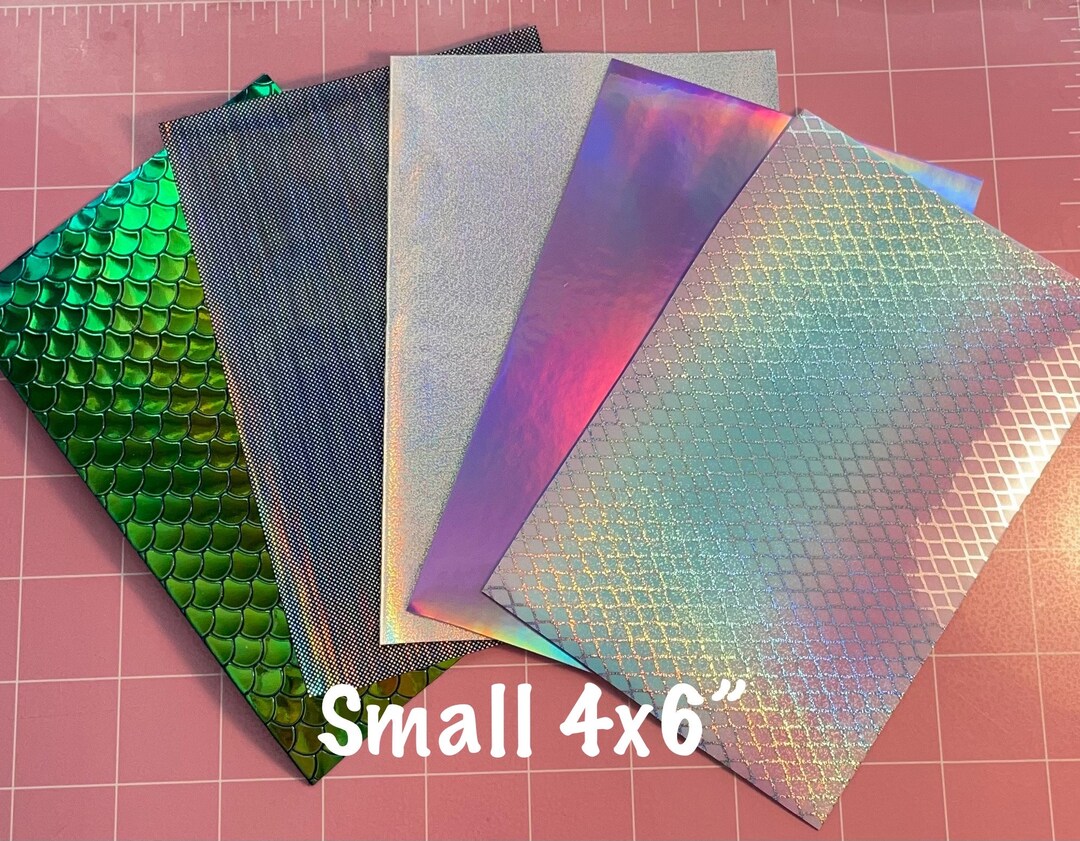 5 Sheets 4x6 Faux Shiny Smooth Holographic Vinyl Fabric Lot Set V-4 - Etsy