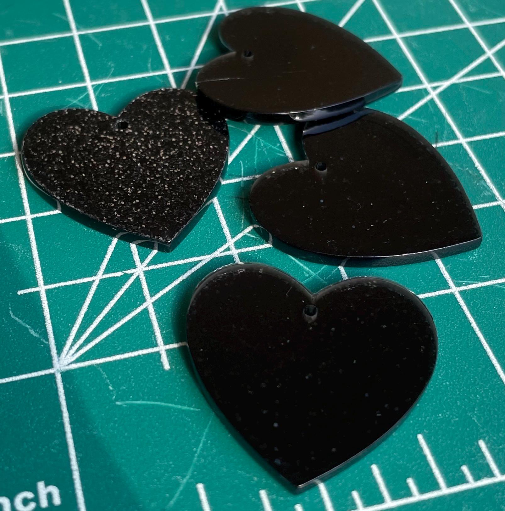 1 Pair 30mm Black Glitter Acrylic Hole Top Slab - Etsy