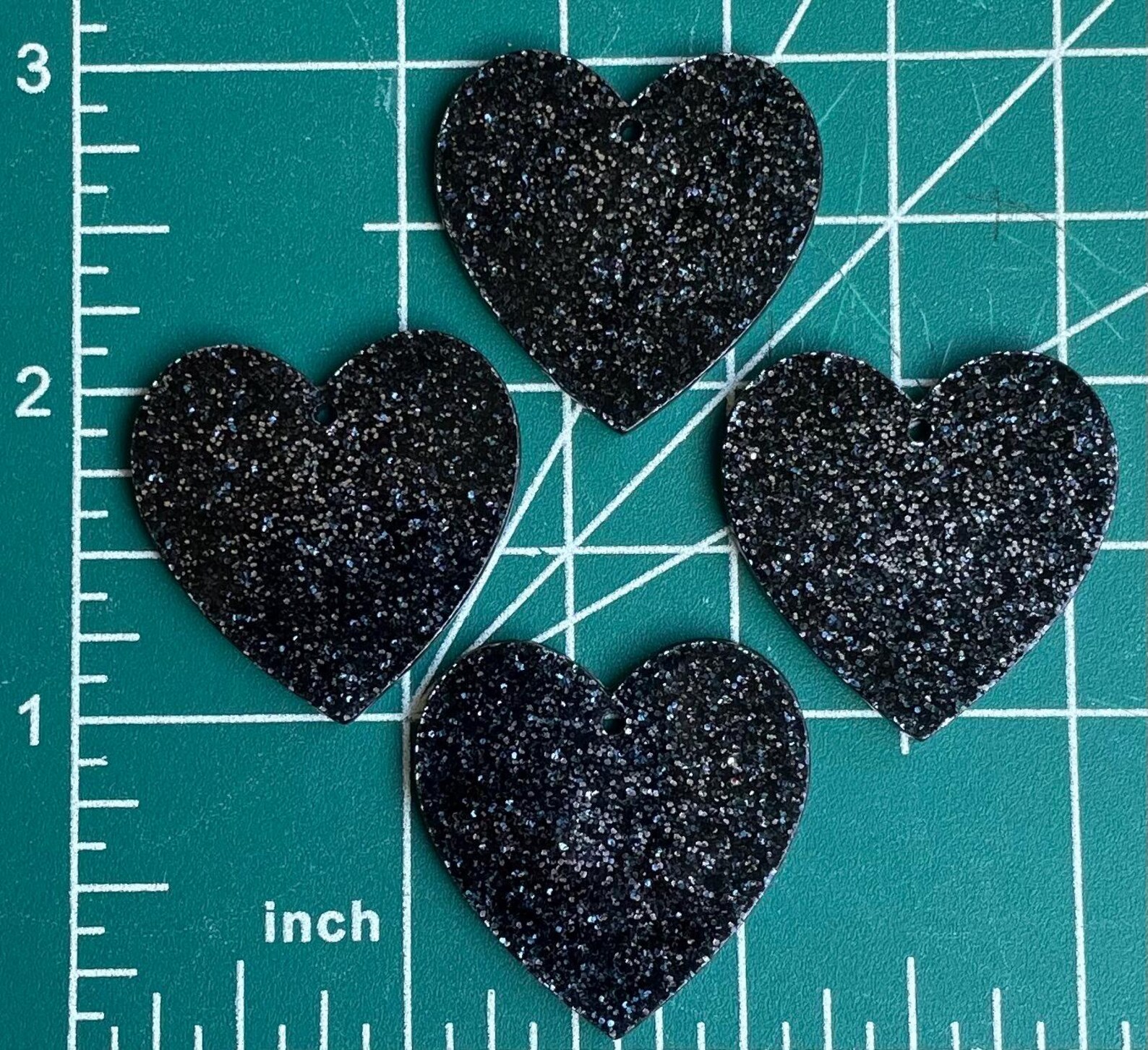 1 Pair 30mm Black Glitter Acrylic Hole Top Slab - Etsy