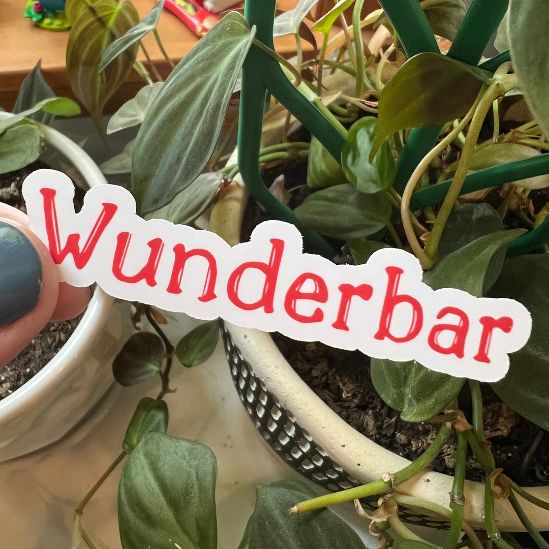 Wunderbar German Die Cut Typography Sticker | Matte Vinyl Wonderful ...