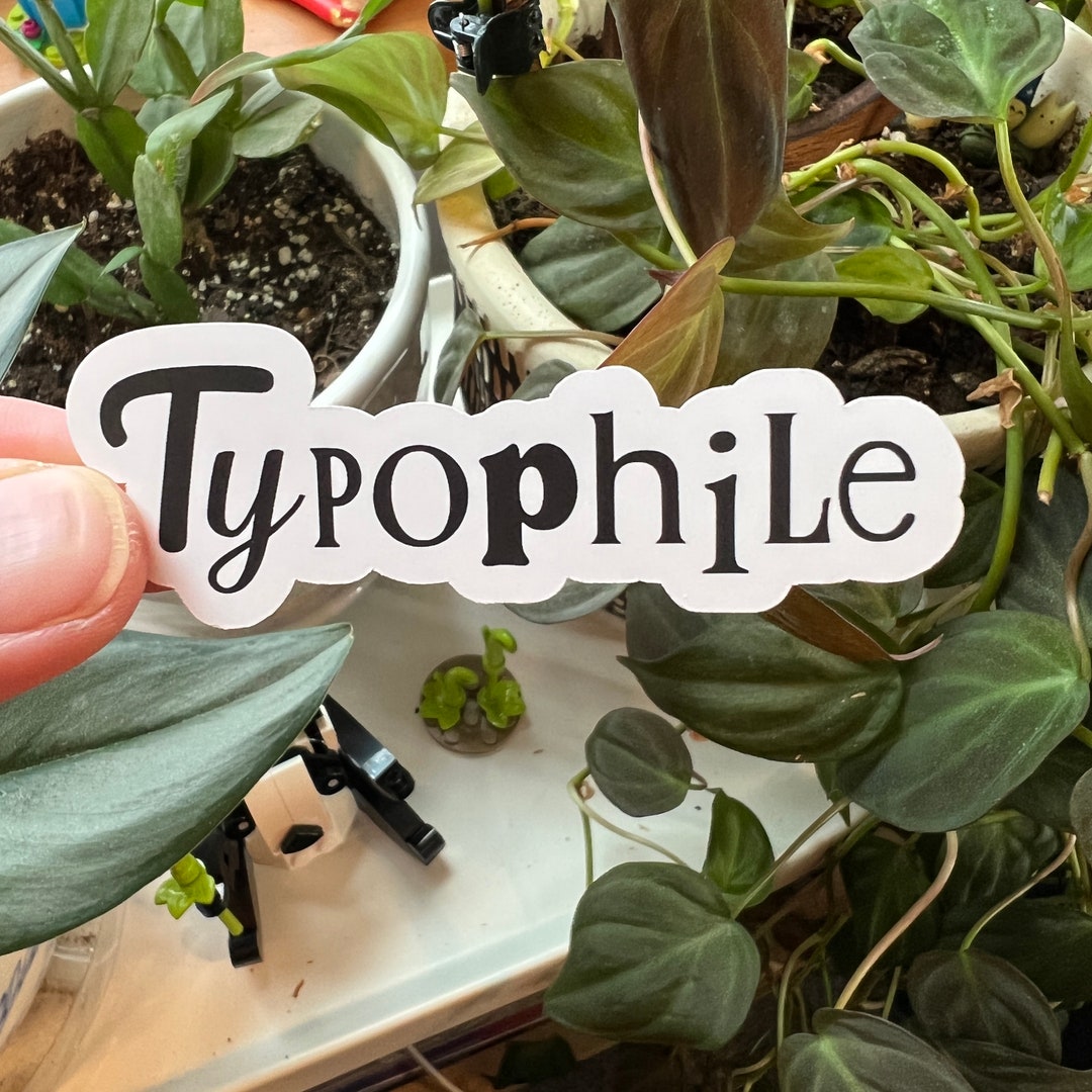 Typophile Sticker: Black & White Die Cut Matte Vinyl - Etsy