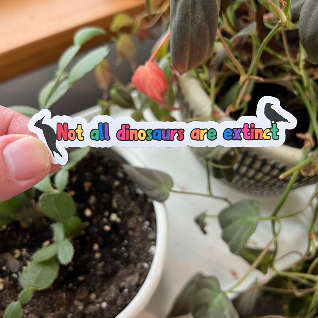 Not All Dinosaurs Are Extinct Rainbow Birds Matte Sticker | Animals ...