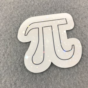 PI Symbol Holographic Starry Sticker 3.14 Pi Day Diecut Vinyl Holo ...