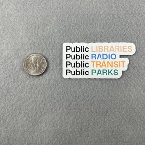Public Libraries Public Radio Public Transit Public Parks Die Cut Text ...