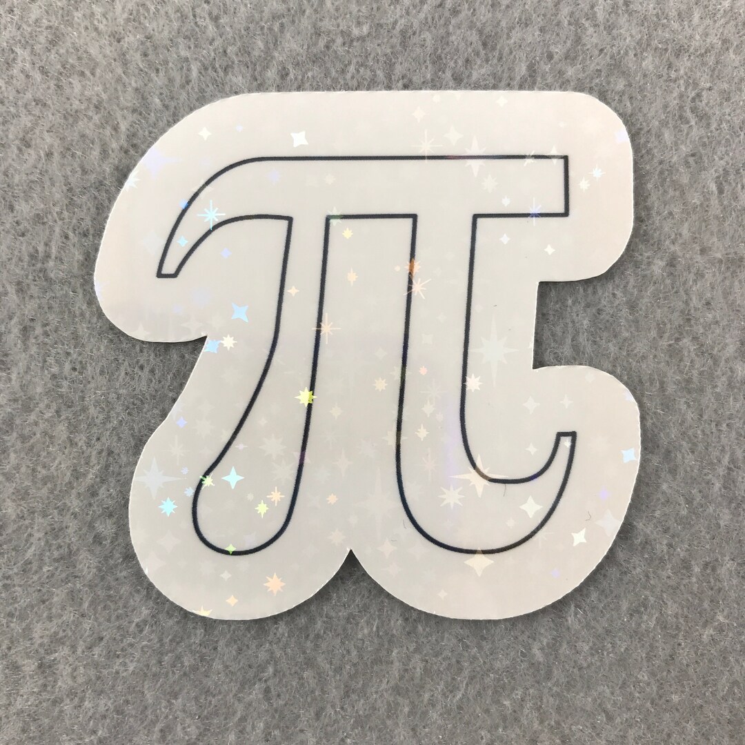 PI Symbol Holographic Starry Sticker 3.14 Pi Day Diecut Vinyl Holo ...