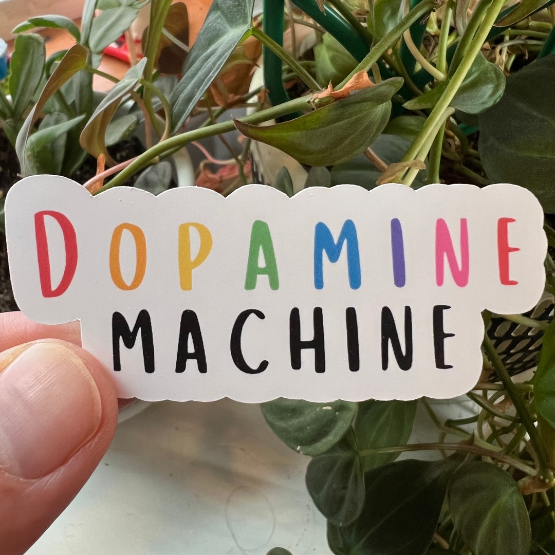 Dopamine Machine Matte Rainbow Die Cut Sticker | Typography ADHD Autism ...