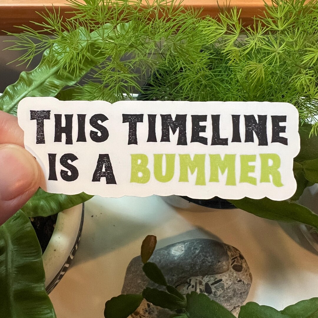 Bummer Timeline Current Events Matte Sticker - Sarcastic Millennial ...