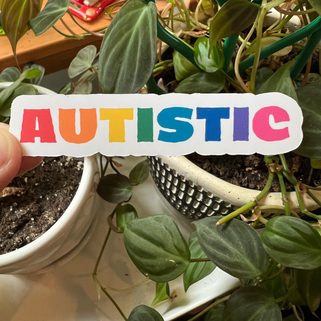 Autistic Wavy Rainbow Die Cut Sticker Autism Pride Disability ...