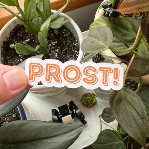 Prost German Die Cut Typography Sticker | Matte Vinyl Cheers ...