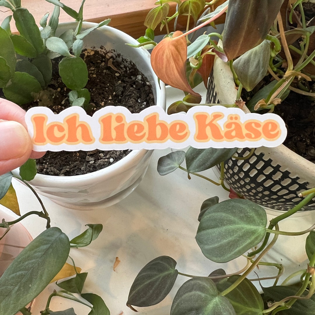 Ich Liebe Käse German Typography Matte Sticker | I Love Cheese Germany ...