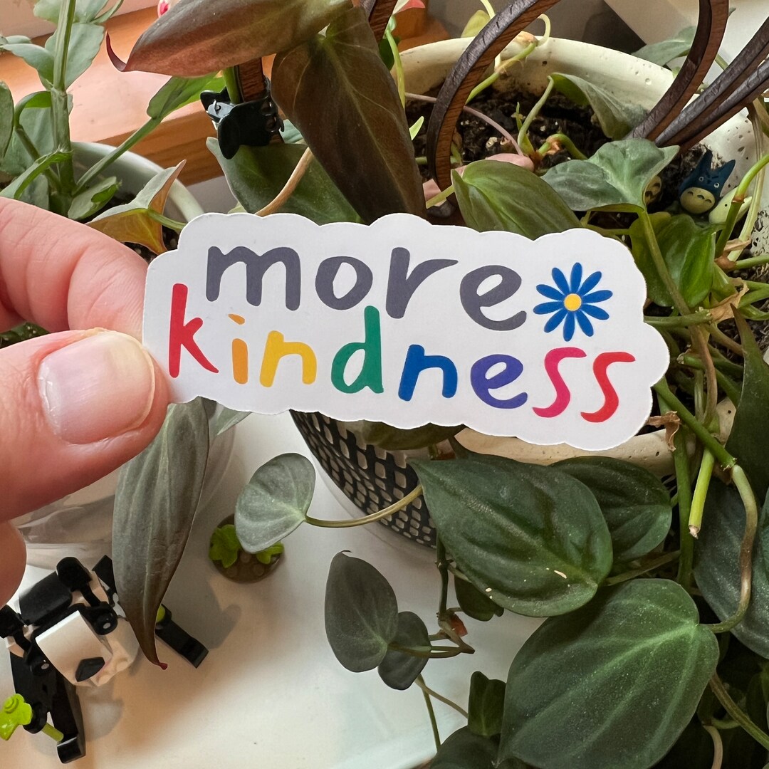 More Kindness Rainbow Die Cut Matte Vinyl Sticker | Mental Health Be ...