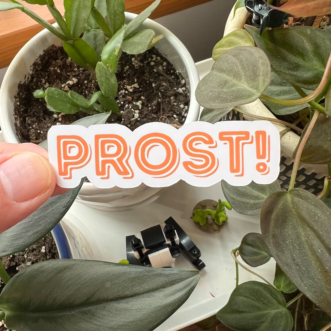 Prost German Die Cut Typography Sticker | Matte Vinyl Cheers ...